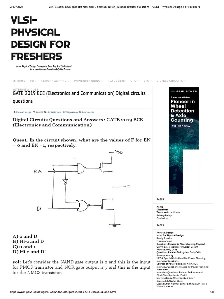 Vlsi-Physical Design For Freshers: GATE 2019 ECE (Electronics and ...