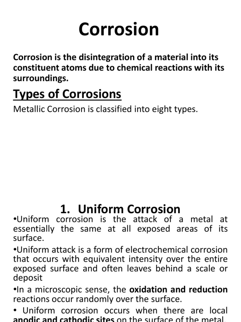 Three Types of Corrosion Explained | PDF | Corrosion | Electrochemistry