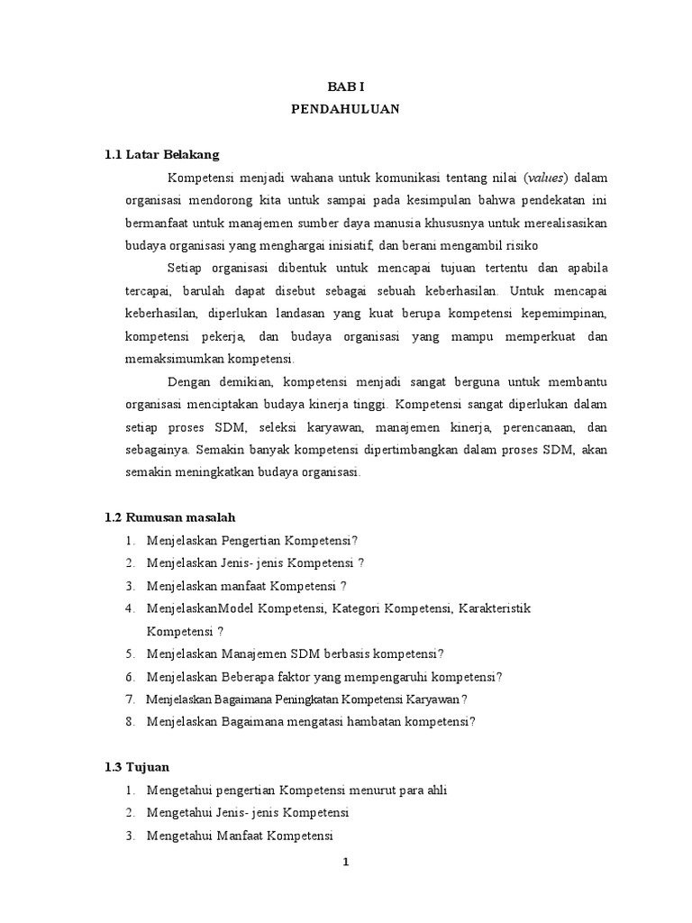 Makalah Kompetensi MSDM | PDF | Pengembangan Diri