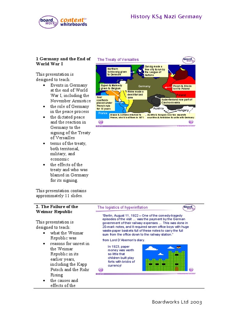 Boardworks History KS4 Nazi Germany | PDF | Nazi Germany | Weimar Republic