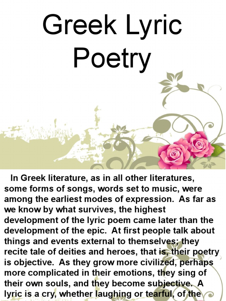 Greek Lyric Poetry | PDF | Lyric Poetry | Lyrics