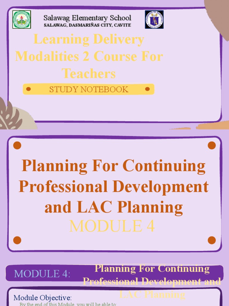 Learning Delivery Modalities 2 Course For Teachers: Salawag Elementary ...