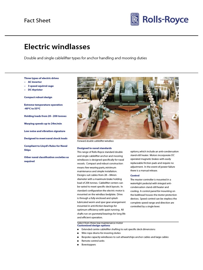Windlass | PDF | Electric Motor | Bearing (Mechanical)