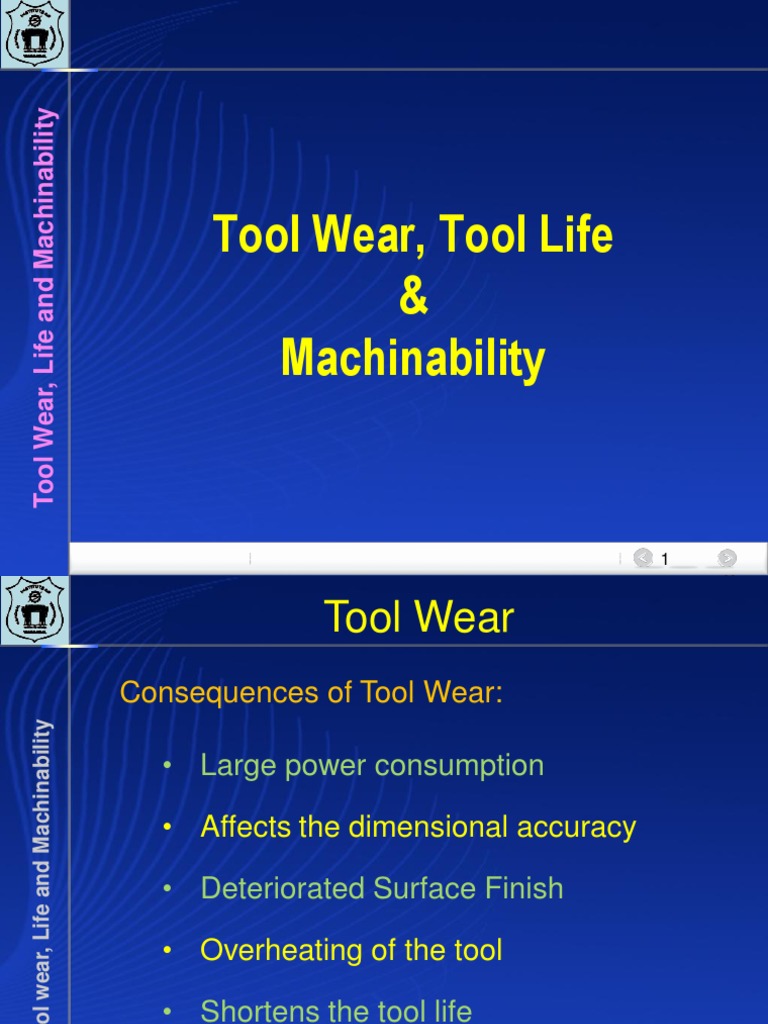06 Tool Wear, Life and Machinability | PDF | Wear | Machining