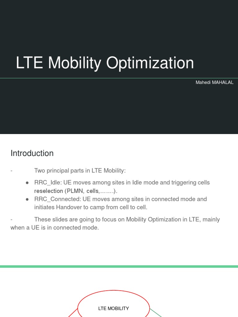 LTE Mobility Optimization-1 | PDF | Lte (Telecommunication) | Telecommunications Engineering