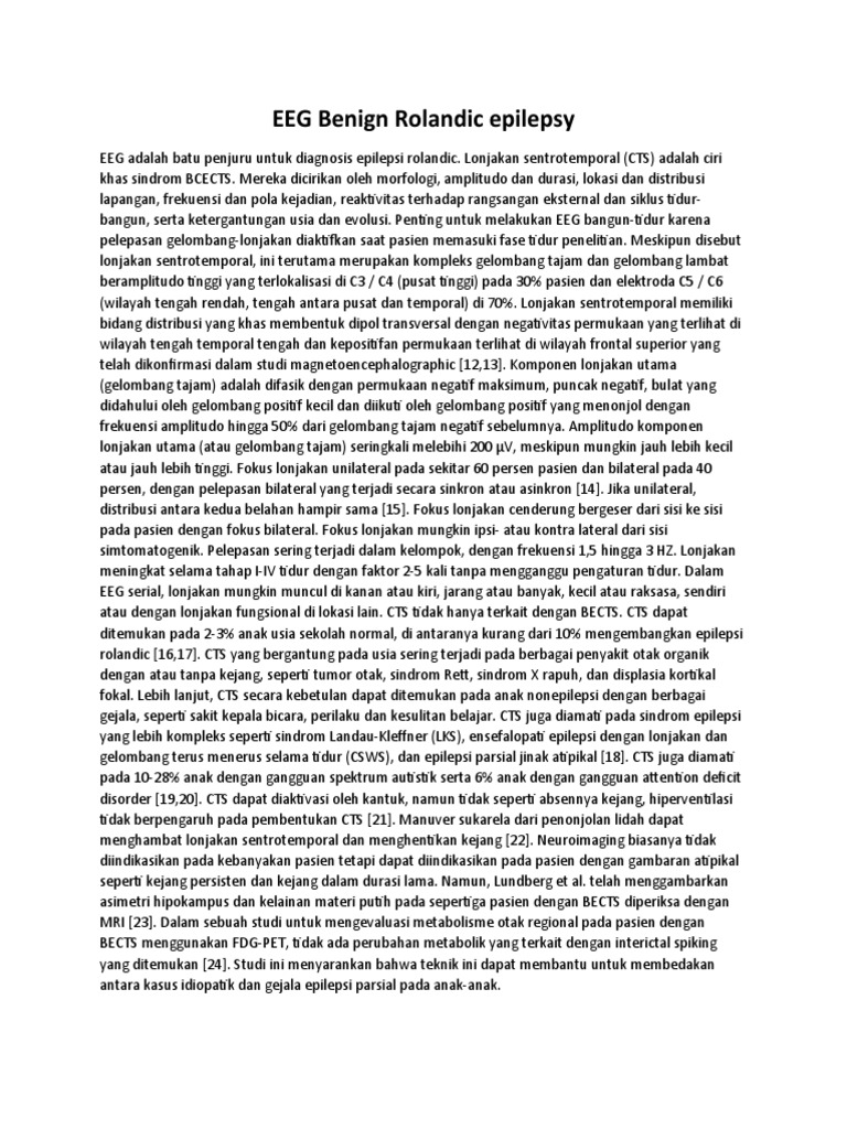 EEG Benign Rolandic Epilepsy | PDF