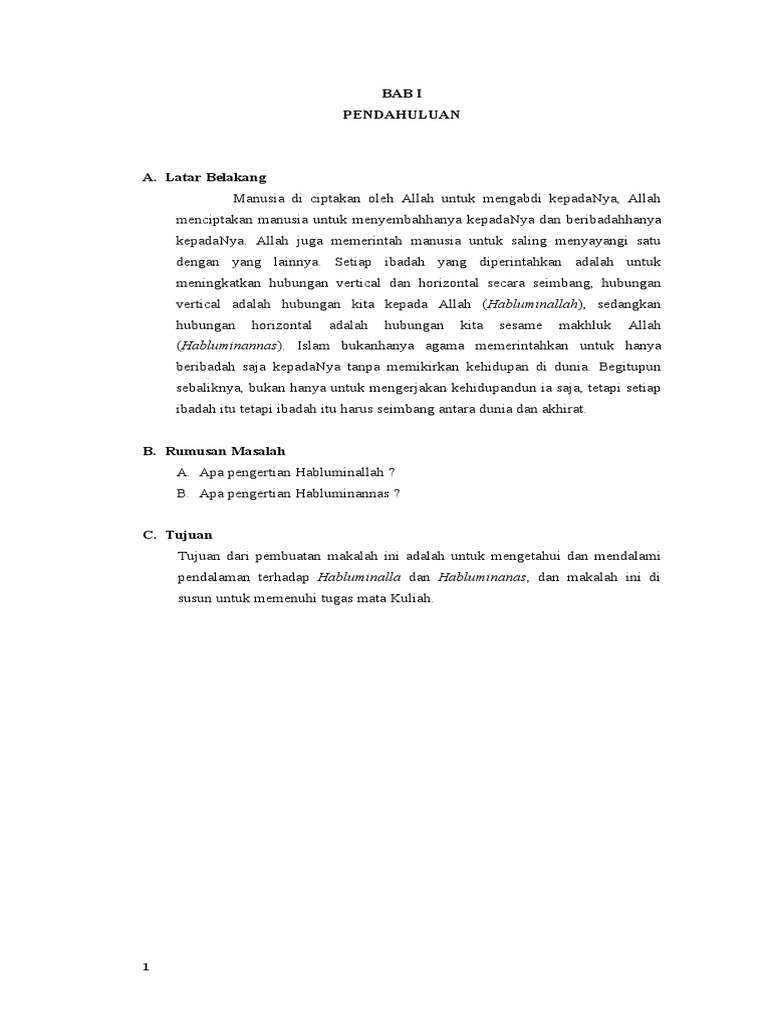 Bab 1 Habluminallah Habluminannas | PDF
