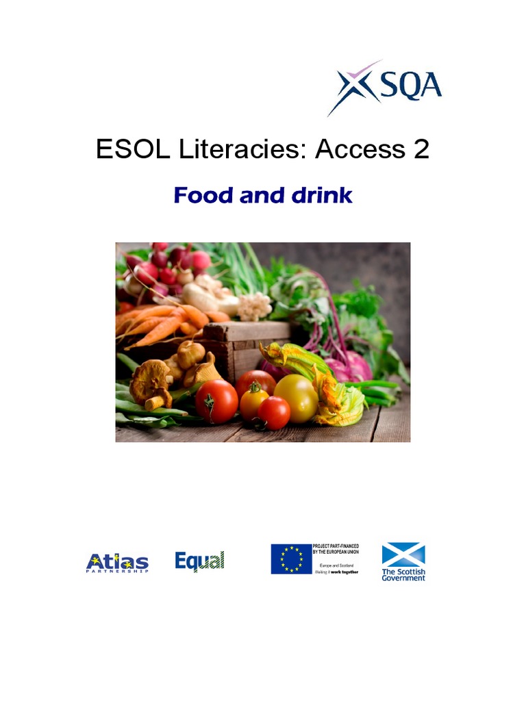 ESOL Literacies Access 2 Food and Drink | PDF | Lunch | Menu