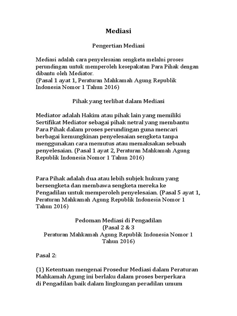 Mediasi & Negosiasi | PDF