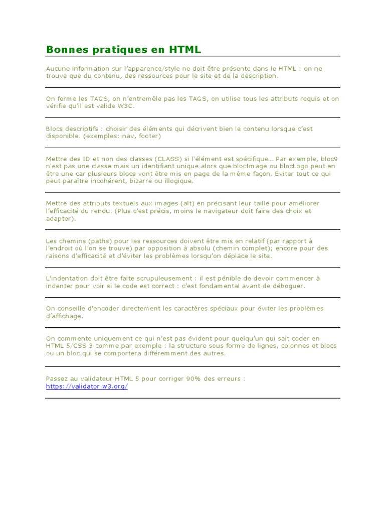 Bonnes Pratiques en HTML-CSS | PDF | Html | Hypertexte