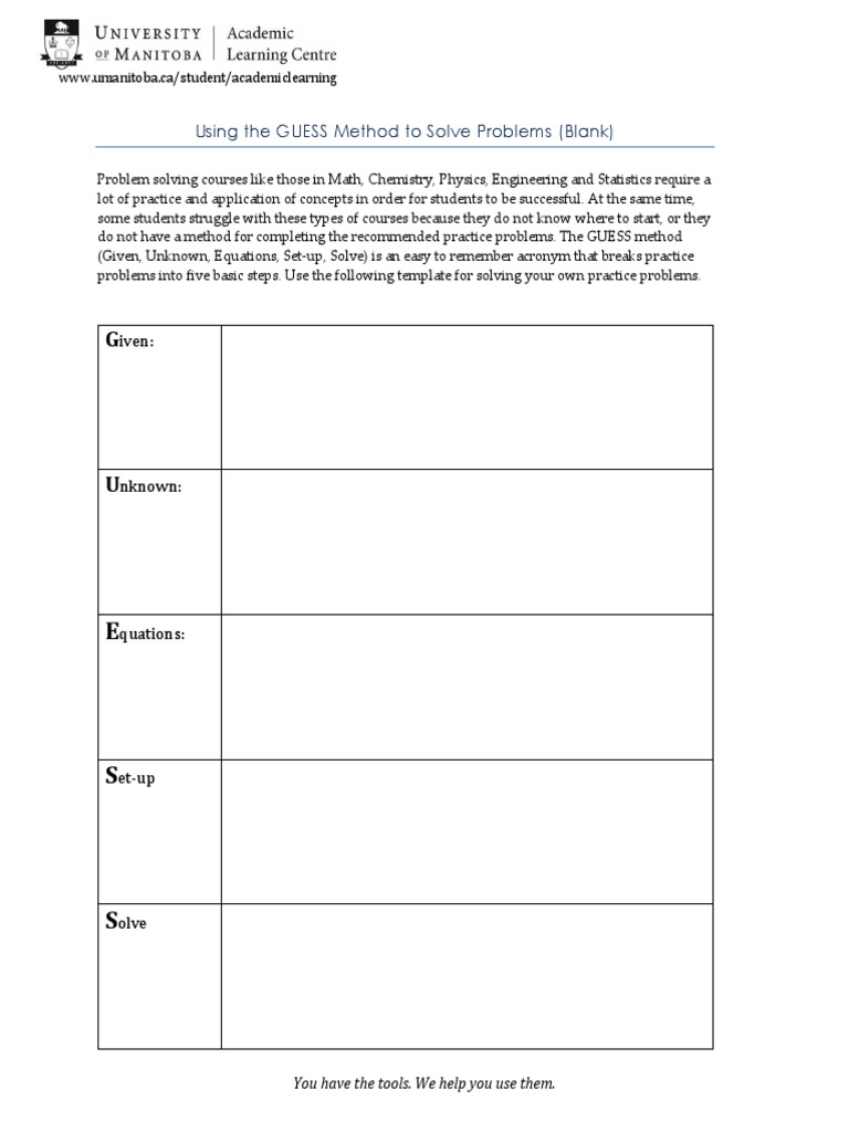 GUESS Blank Template | PDF