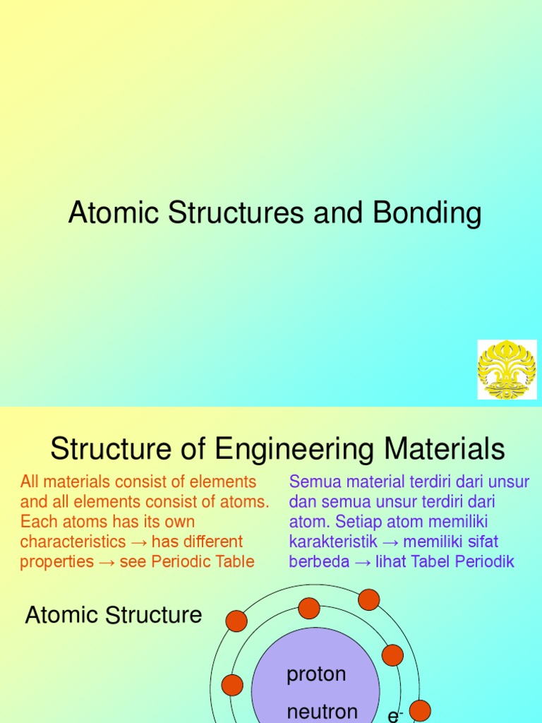 Pekan-3 Atomic Structure and Bonding | PDF | Ionic Bonding | Chemical Bond