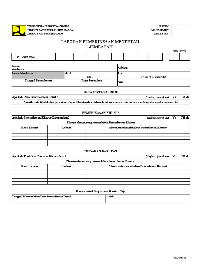 Laporan Detail Pemeriksaan Jembatan | PDF