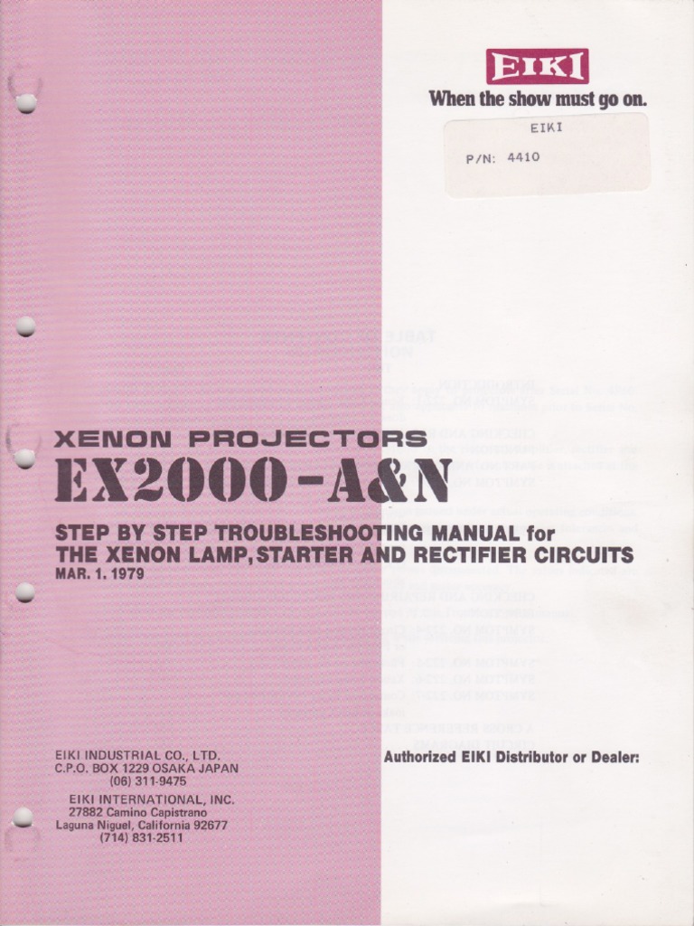 EX2000 Xenon Repair | PDF