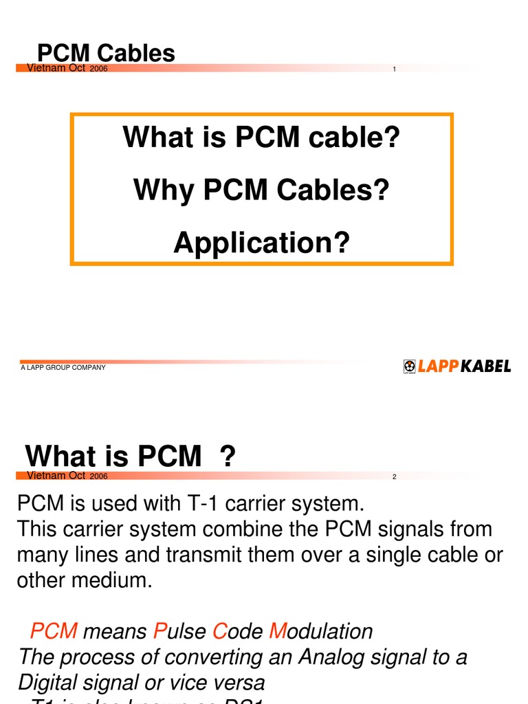 PCM Cables: What Is PCM Cable? Why PCM Cables? Application? | PDF ...