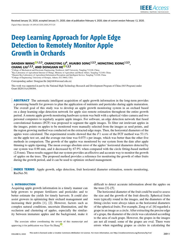 Deep Learning for Apple Growth Monitoring | PDF | Image Segmentation ...