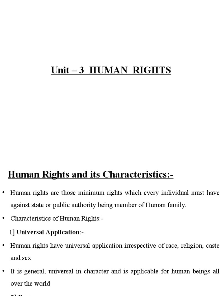 Unit 3 Human Rights | PDF | Human Rights | European Convention On Human Rights
