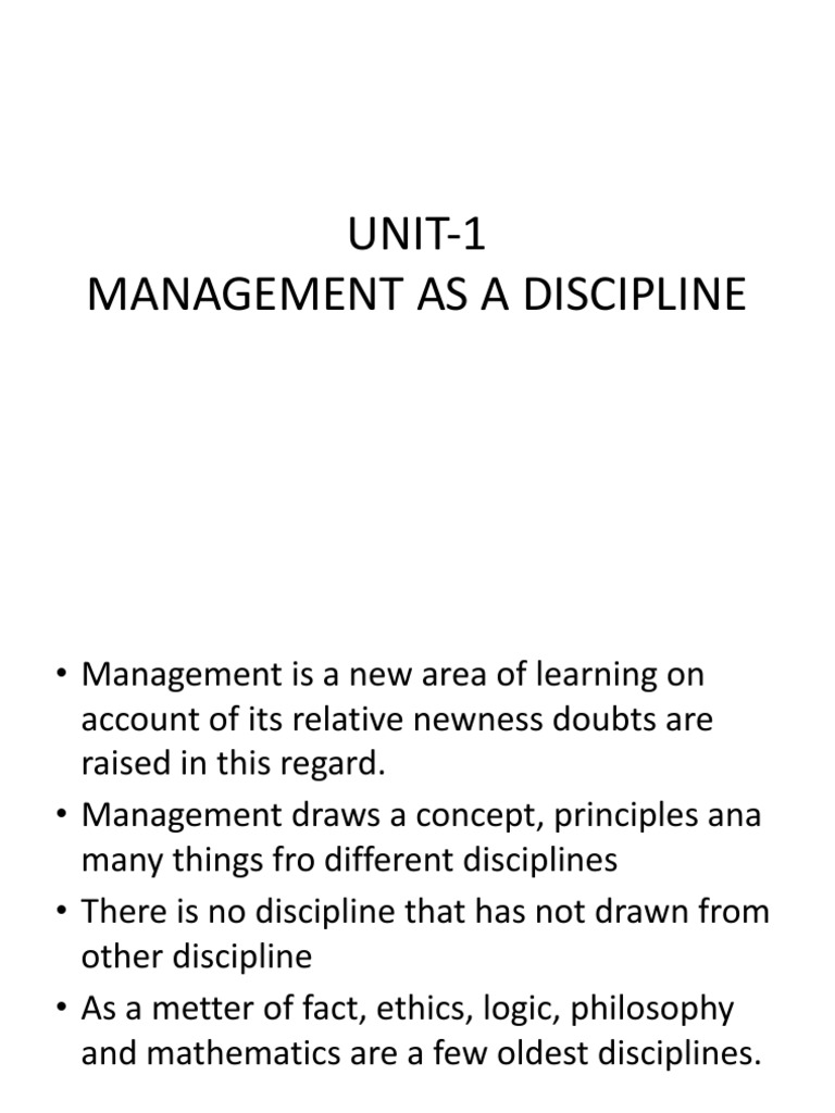 Understanding Management as a Discipline | PDF