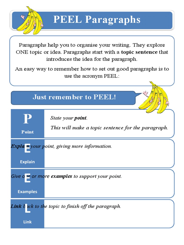 PEEL Paragraphs: Just Remember To PEEL! | PDF