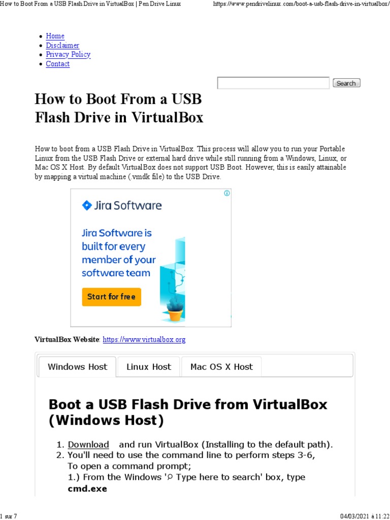 How To Boot From A USB Flash Drive in VirtualBox Pen Drive Linux | PDF | Usb Flash Drive ...