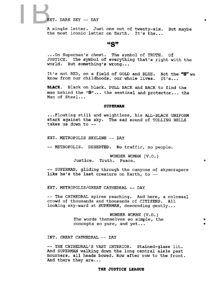 Justice League Mortal Script | PDF
