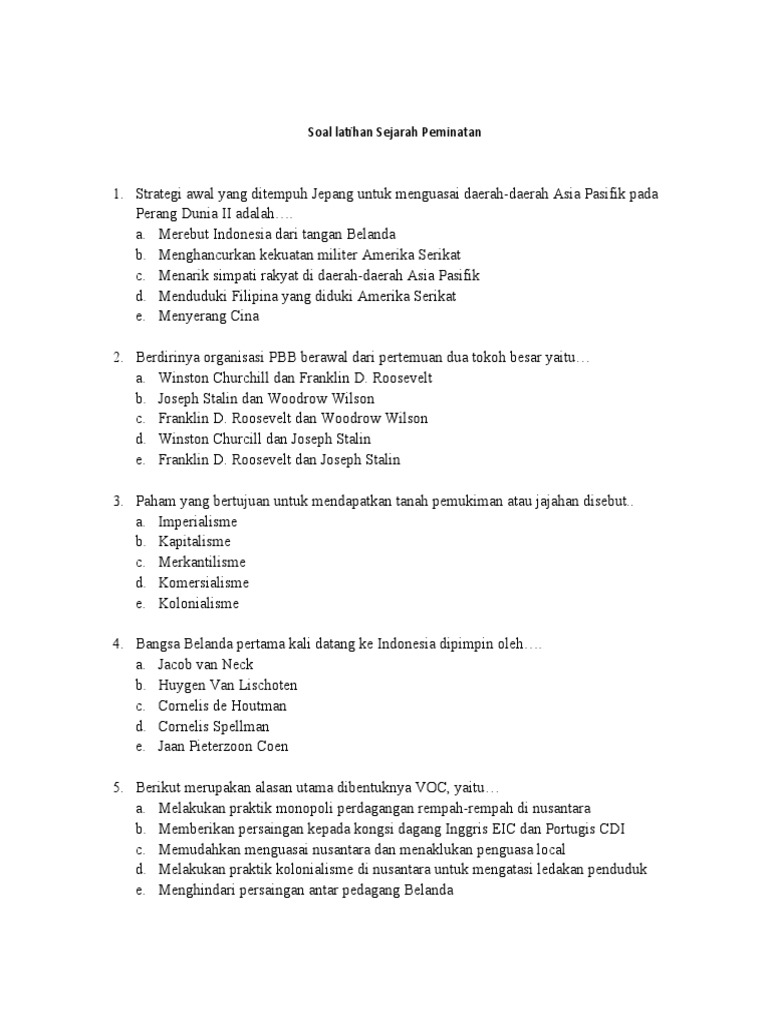 Sejarah Peminatan Kelas 11 | PDF