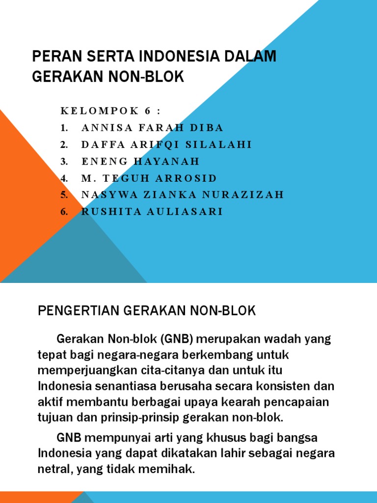 Peran Serta Indonesia Dalam Gerakan Non-Blok | PDF