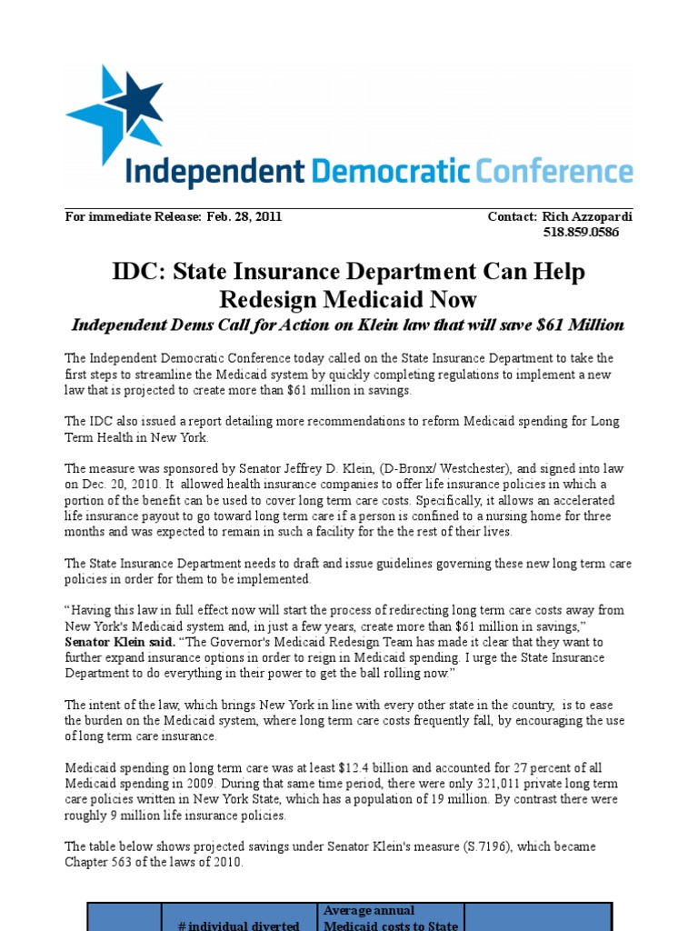 IDC Long Term Care 2.28.11 | PDF | Long Term Care | Medicaid