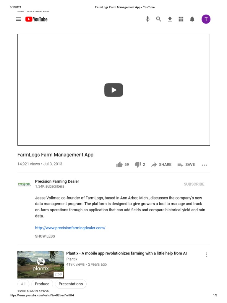 FarmLogs Farm Management App - YouTube | PDF | Food Industry | Agriculture