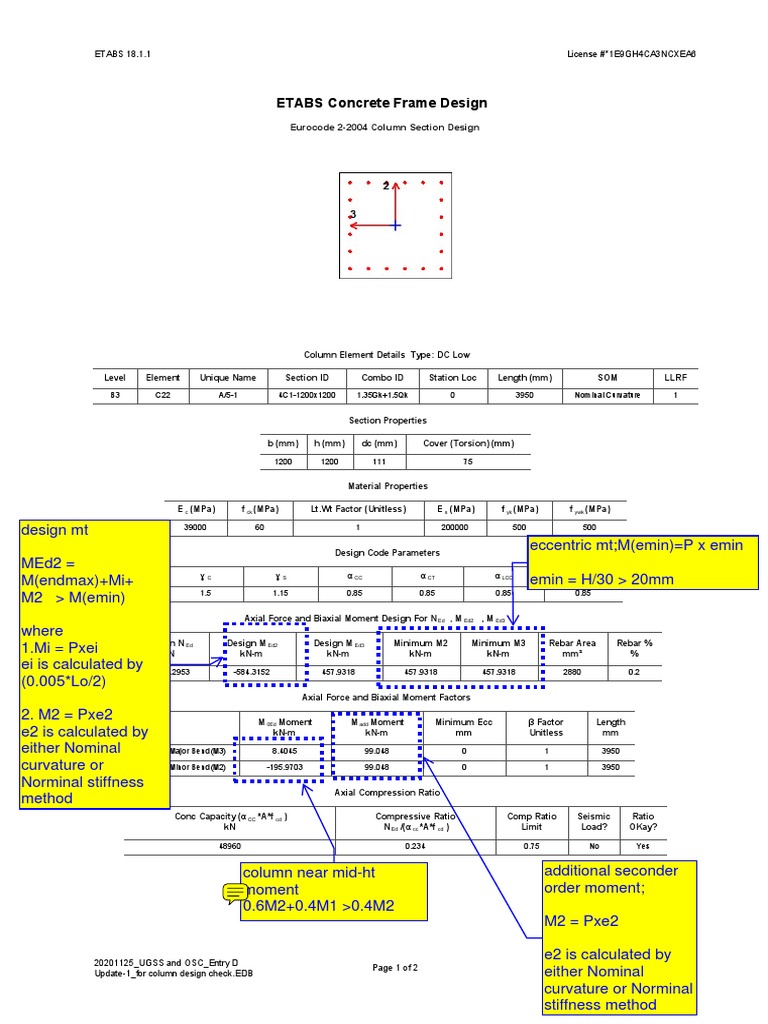 Etabs Column Design MT Calculation | PDF | Beam (Structure) | Continuum ...