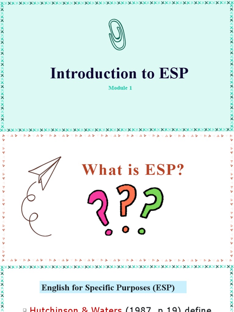Intro To ESP | PDF | Language Education | Learning