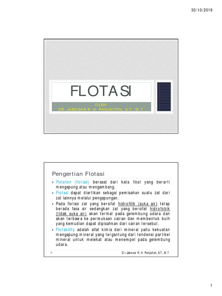 PPT Flotasi | PDF