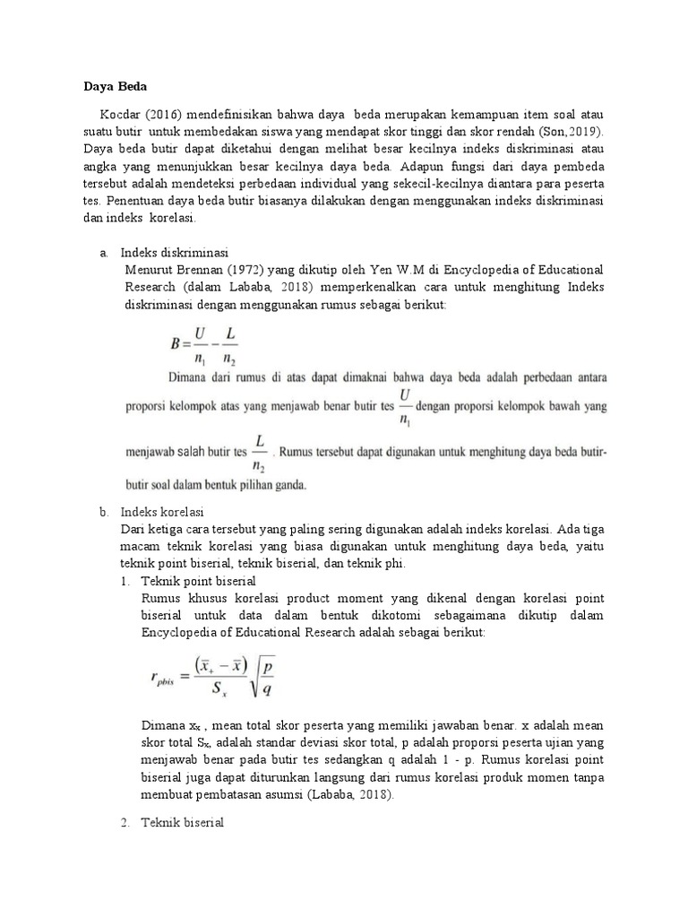 Daya Beda KAUP | PDF