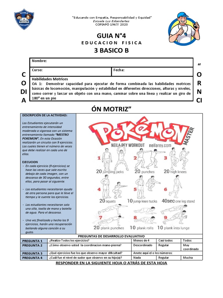 Guía 5 Circuito de Entrenamiento Pokemon | PDF