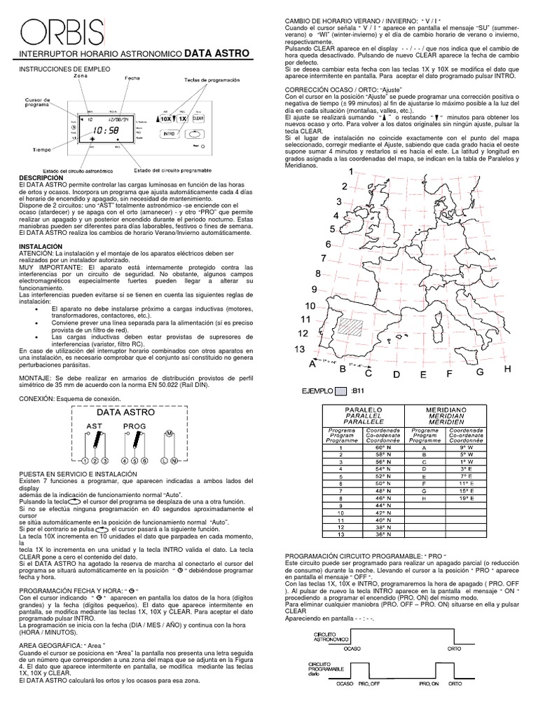 Instrucciones Orbis-Int-Horario-Digital | PDF | Lámpara fluorescente ...