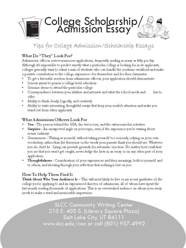 College Admission Essay Writing Tips | PDF | Essays | University And ...