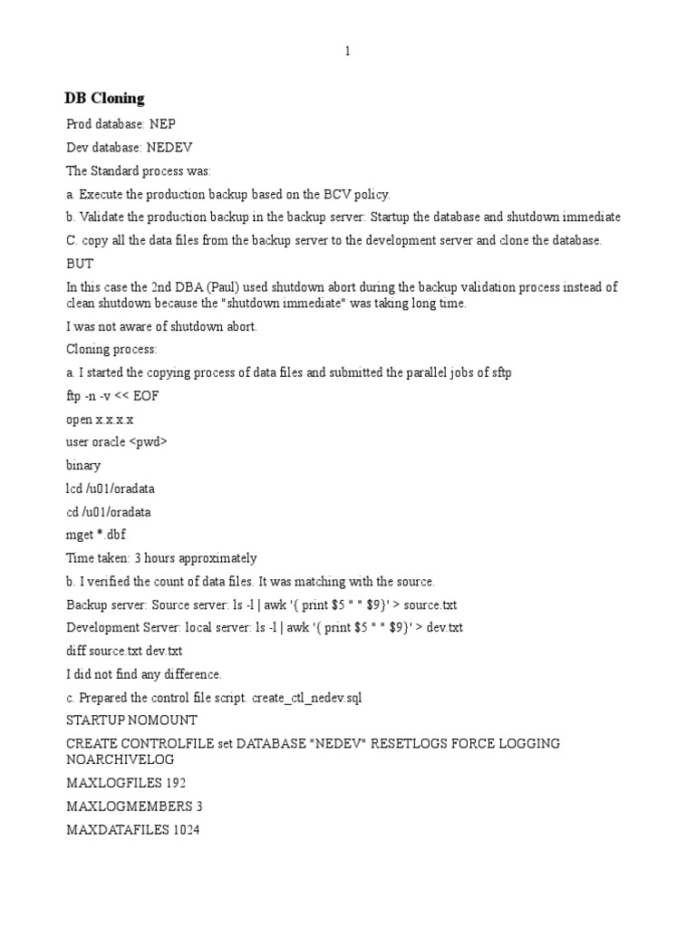 Cloning Database | PDF | Backup | Databases