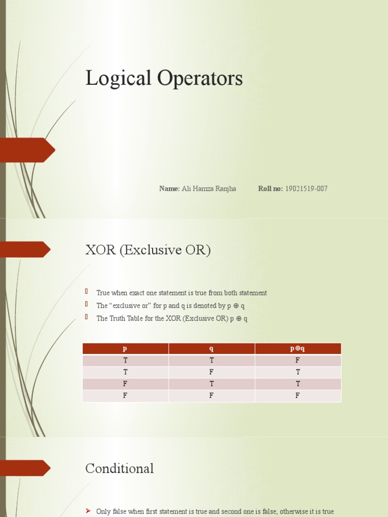 Logical Operators | PDF