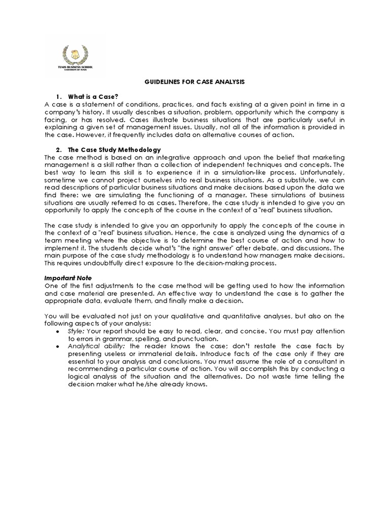 Guidelines For Case Analysis | PDF | Case Study | Decision Making
