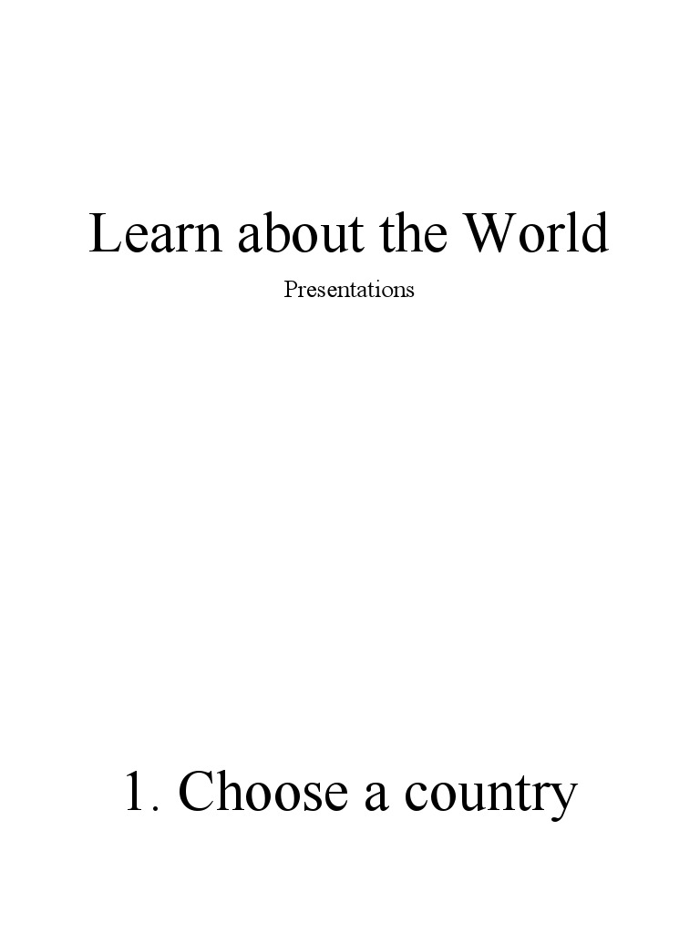 Learn About The World: Presentations | PDF