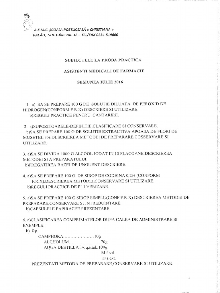 Subiecte Proba Practica | PDF