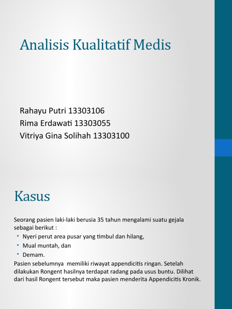 Kasus Analisis Kualitatif Medis | PDF