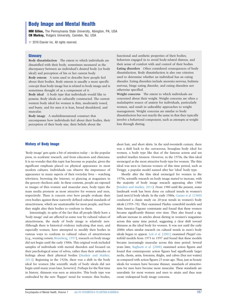 Body Image and Mental Health: Glossary | PDF | Eating Disorder | Body Image