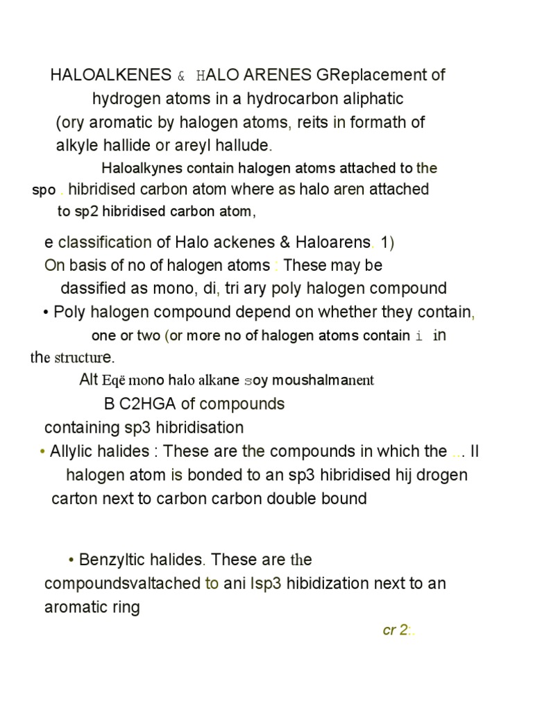 HALOALKENES AND HALO ARENES - Chemistry Notes | PDF | Chemical ...