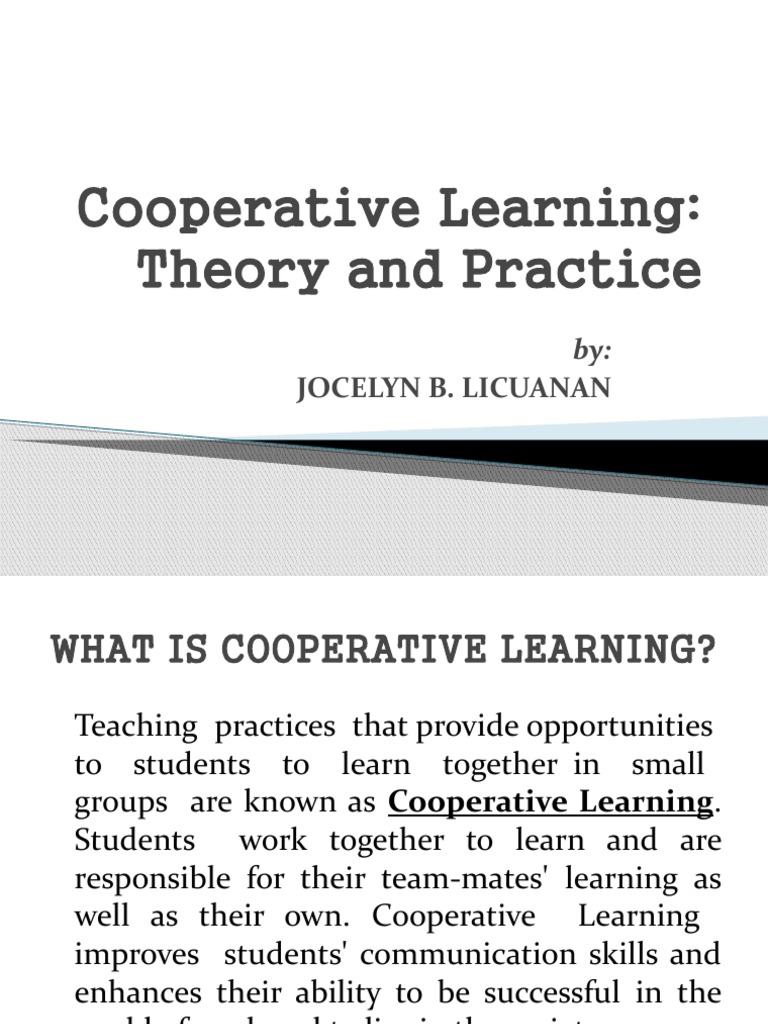Cooperative Learning: Theory and Practice: Jocelyn B. Licuanan | PDF