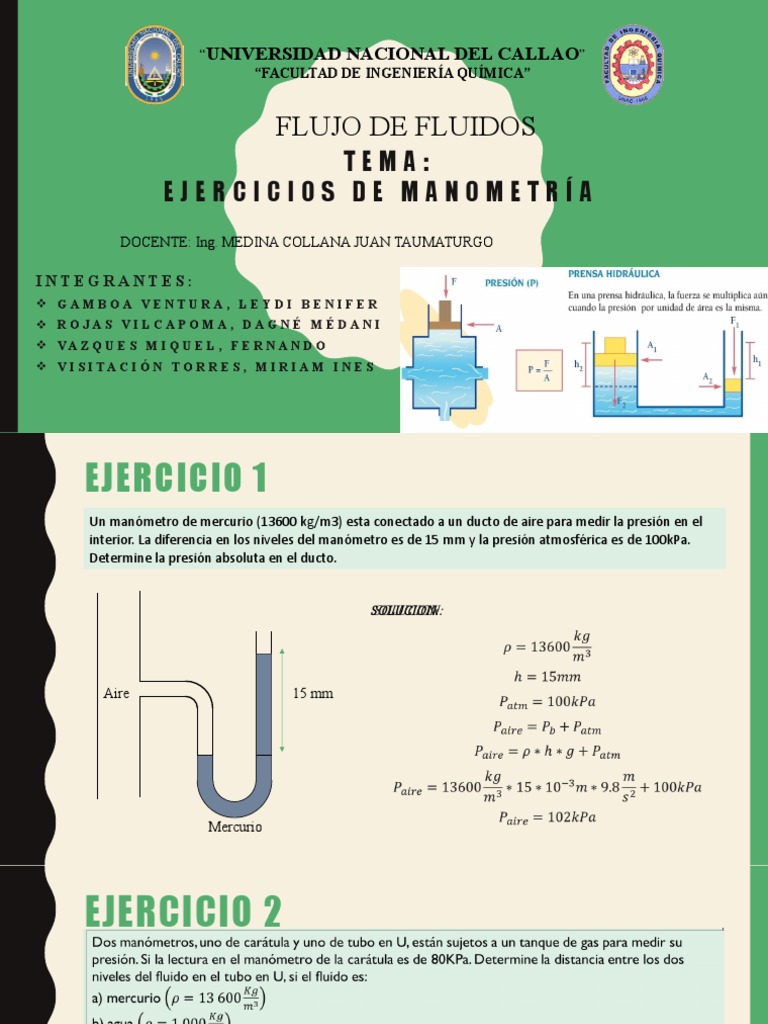 Manometria-Grupo 4 | PDF | Medida de presión | Presión