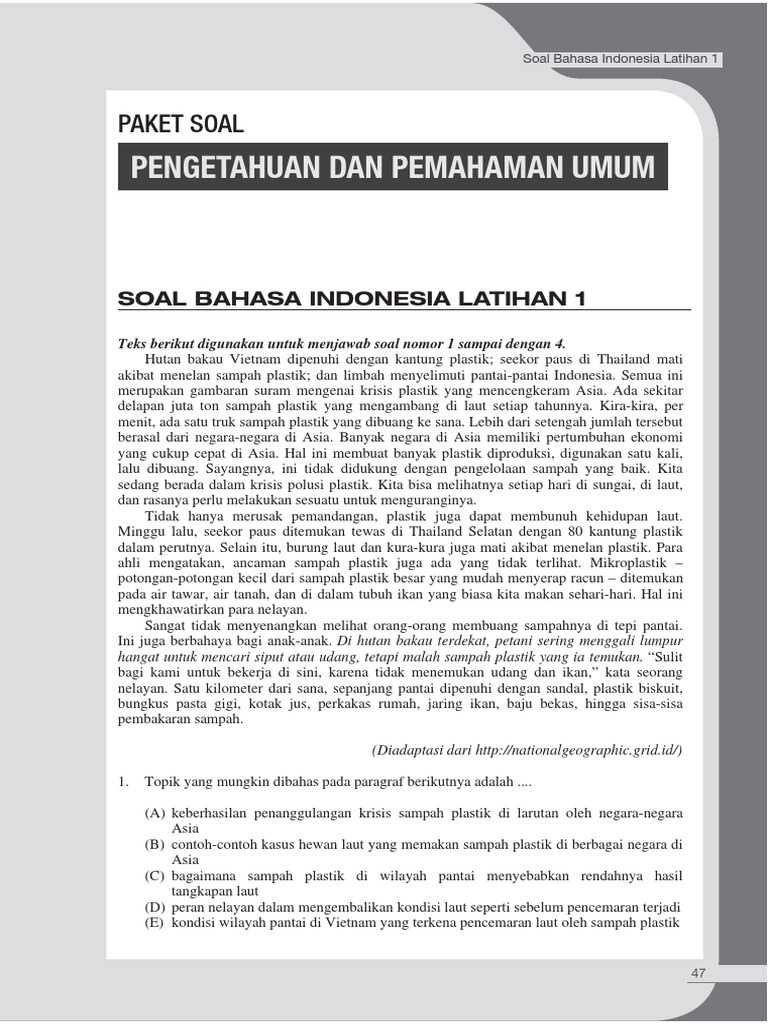 SOAL - Ppu Bin 1 | PDF