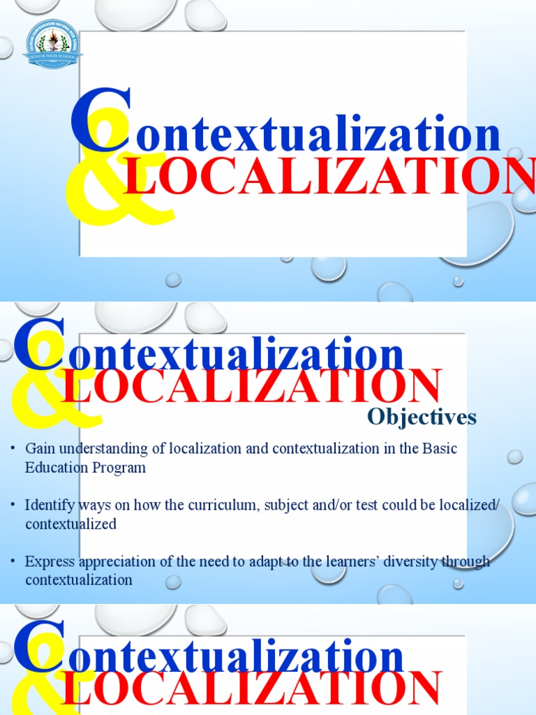 Contextualization and Localization | Download Free PDF | Learning | Curriculum