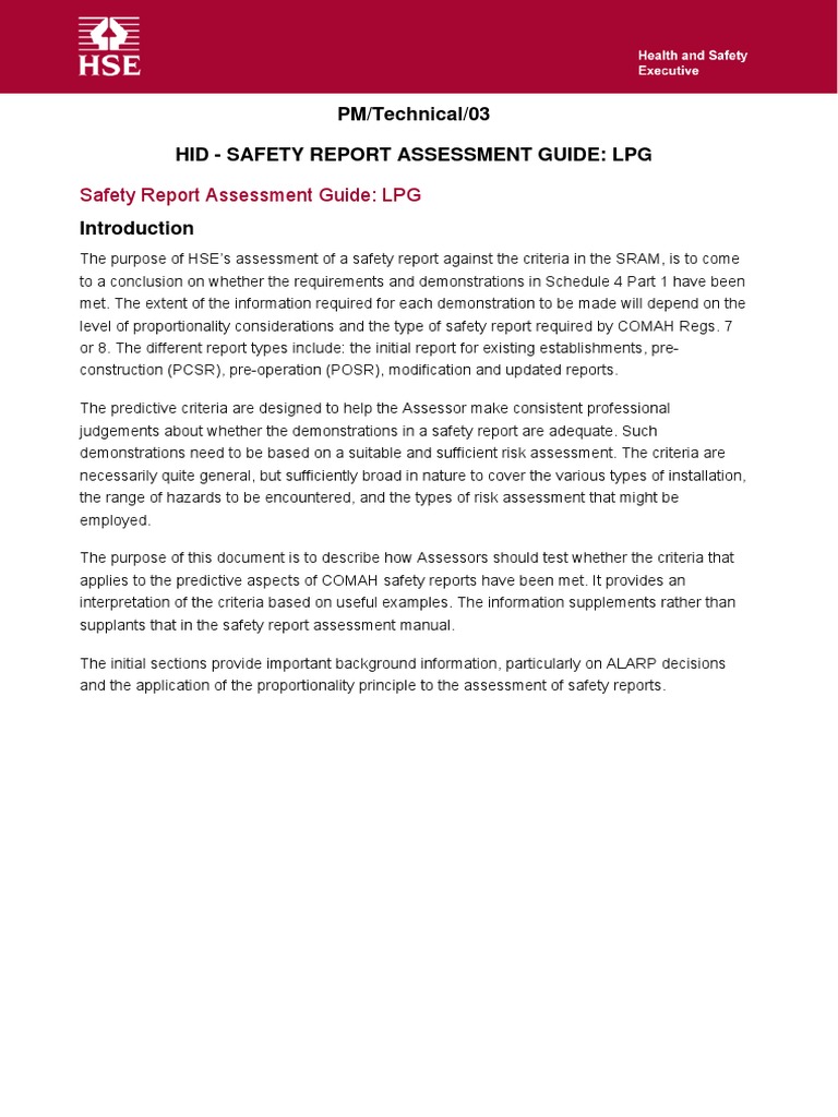 PM/Technical/03 Hid - Safety Report Assessment Guide: LPG | PDF | Risk ...
