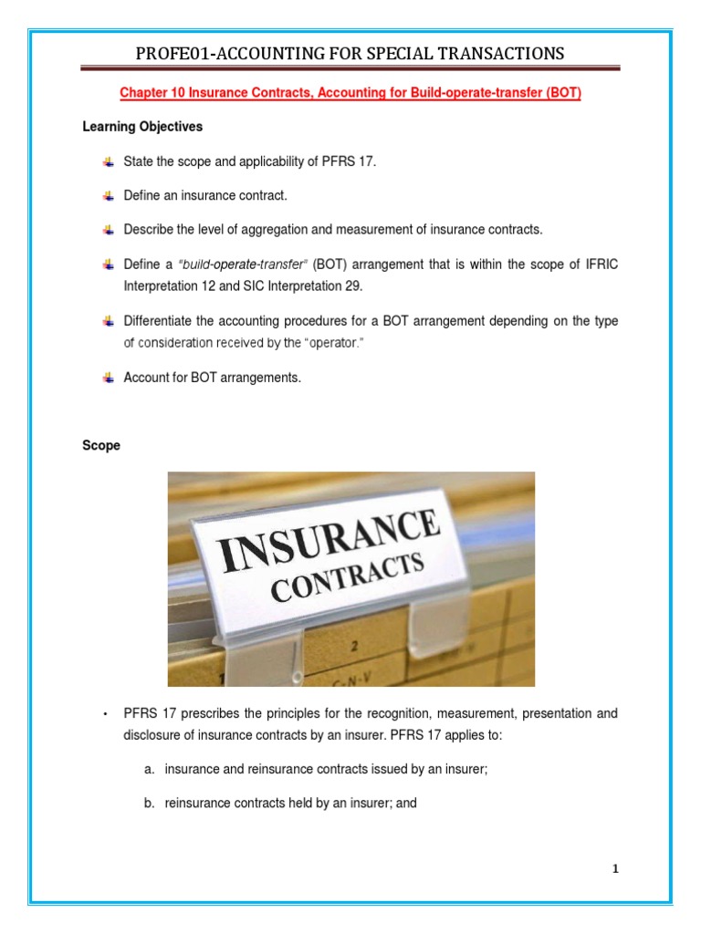 Accounting for Insurance Contracts and BOT | PDF | Reinsurance | Insurance